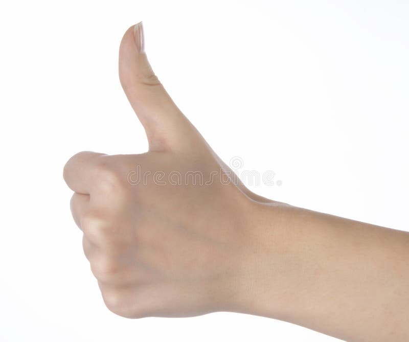 Woman`s Hand Showing Thumb Up, Like Stock Photo - Image of isolated ...