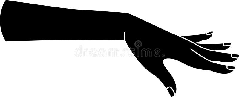 Woman S Hand Silhouette Vector Illustration. Elegant Hand Design ...