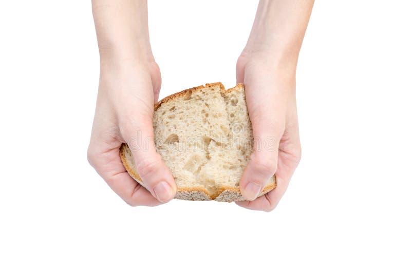 Woman's Hands Breaking White Loaf Bread Stock Photos - Free & Royalty ...