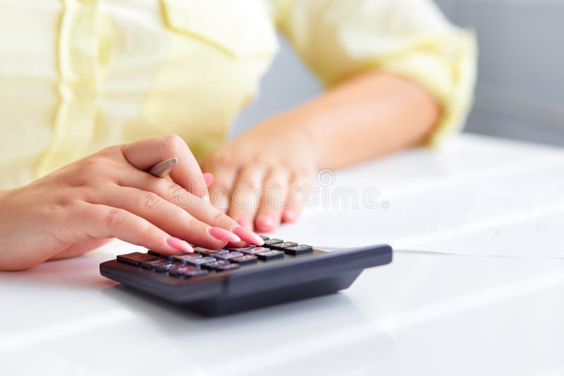 Woman S Hands with a Calculator Stock Image - Image of number, finger ...