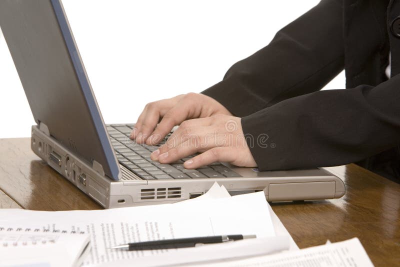 Woman S Hands at the Computer Stock Photo - Image of career, hands: 521672
