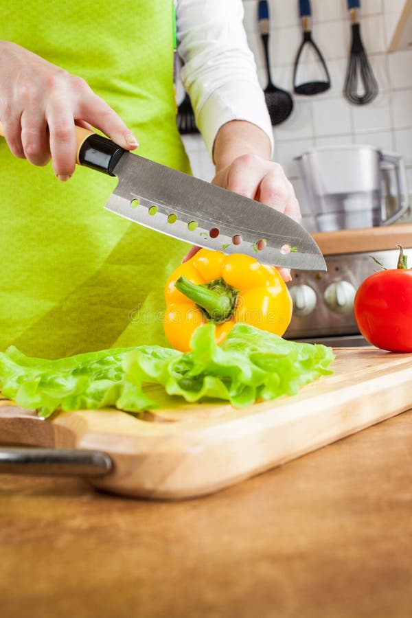 Woman S Hands Cutting Vegetables Stock Photo - Image of cutting ...