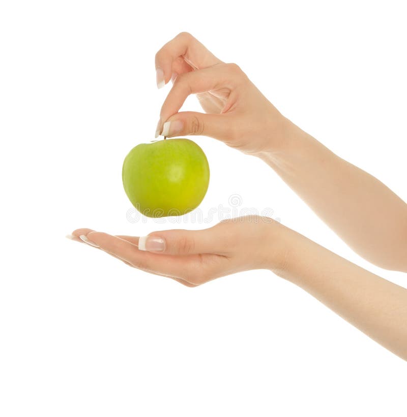 Temptation stock photo. Image of apple, single, hands - 7921840