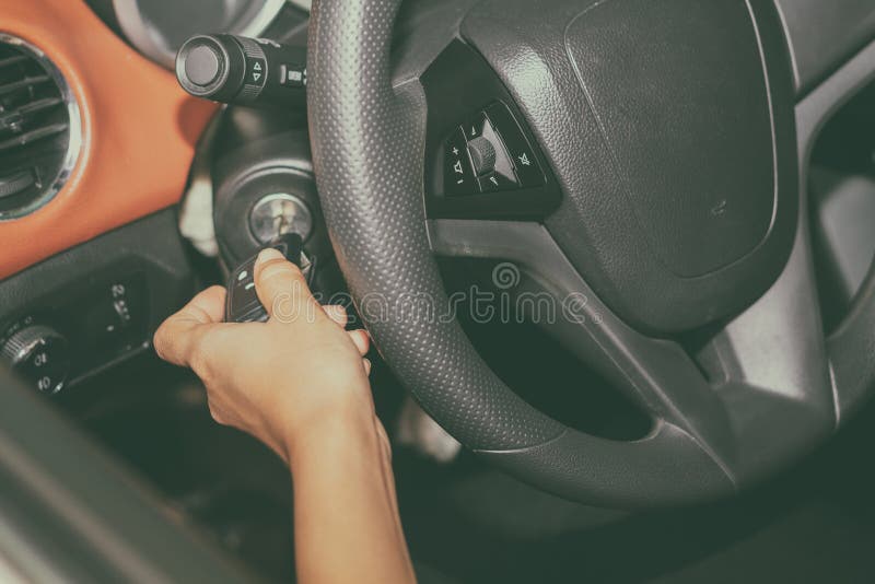 Woman S Hands Hold the Key for Starting the Car,selective Focus Stock ...