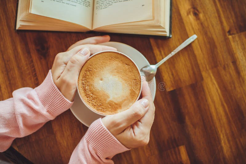 Woman S Hands Holding Coffee in the Cafe Stock Photo - Image of holding ...
