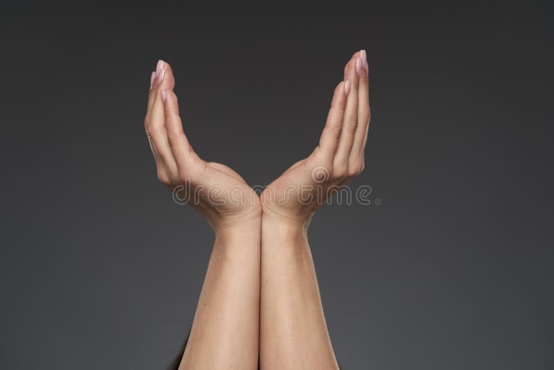 Woman`s Hands Offering Support Stock Image - Image of copy, people ...