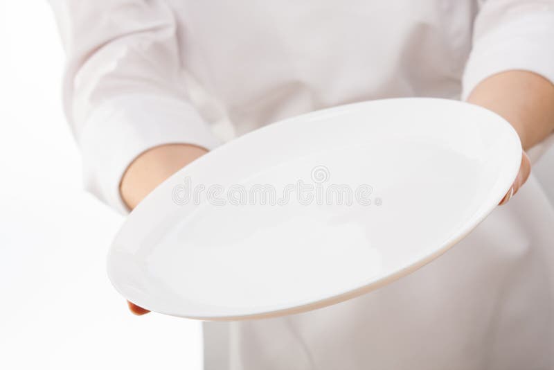 Woman S Hands Holding White Plate Stock Image - Image of hand, kitchen ...