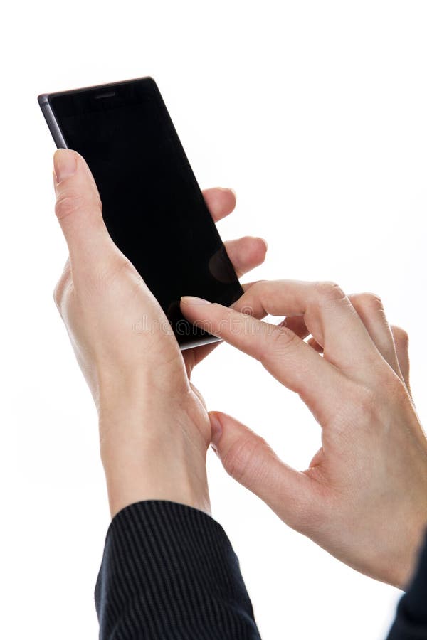 Woman S Hands with Mobile Phone Stock Image - Image of finger, dial ...