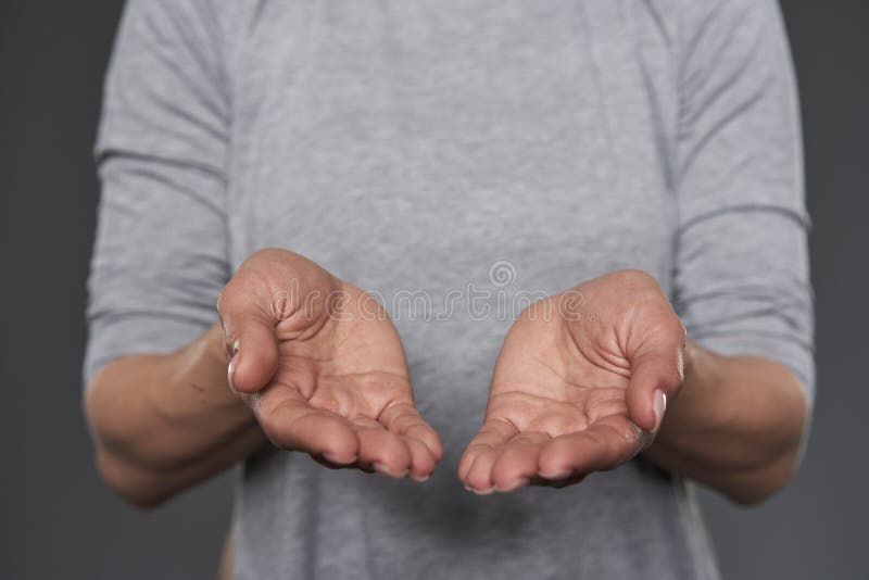 Woman`s Hands Offering Support Stock Image - Image of cupped, business ...