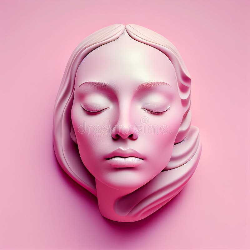 Woman S Head Sculpture Design. Generative AI Stock Illustration ...