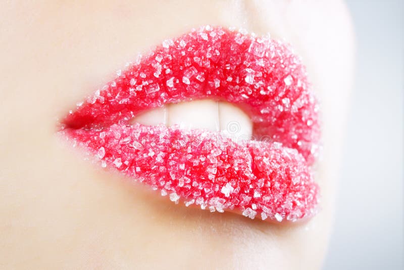 Sugar Red Lips Licking Tongue Stock Photo - Image of beauty, teeth ...