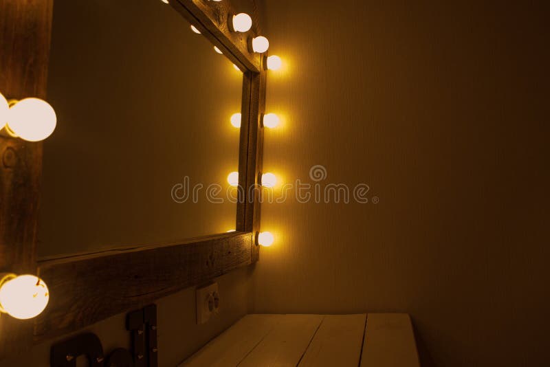 Woman S Makeup Place with Mirror and Empty Shelf Stock Photo - Image of ...