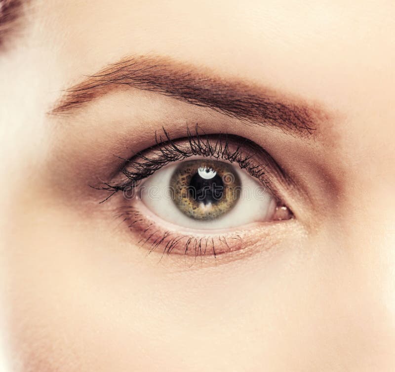 Woman s open eye. stock photo. Image of natural, blue - 62972134