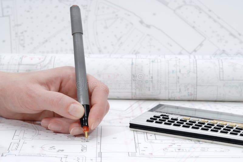 Woman`s Palm Holding Rapidograph Stock Photo - Image of female, paper ...