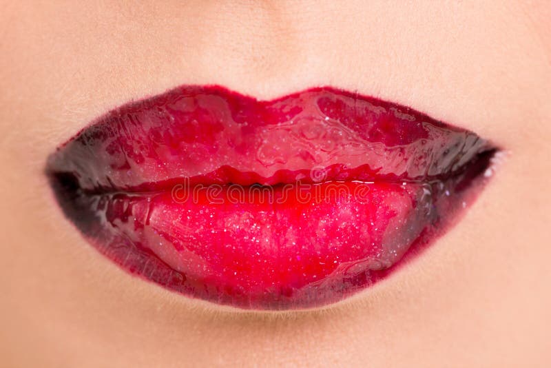 Woman s red lips stock photo. Image of girl, pretty, beautiful - 41360234