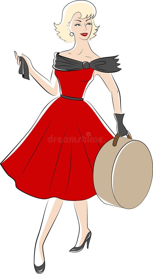 Woman from 50s stock vector. Illustration of lady, girl - 33425804