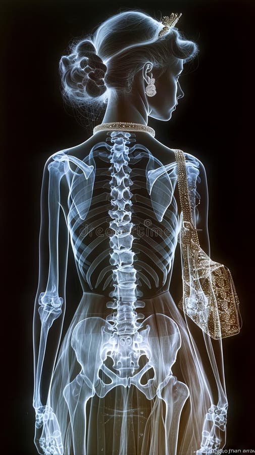 A Woman S Skeleton is Shown in an X - Ray Image Stock Image - Image of ...