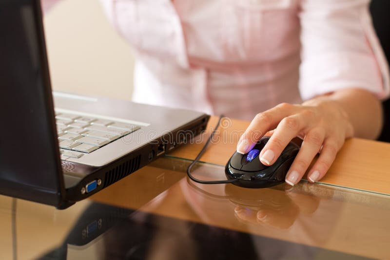 Hand on the mouse stock photo. Image of designer, fingers - 251204