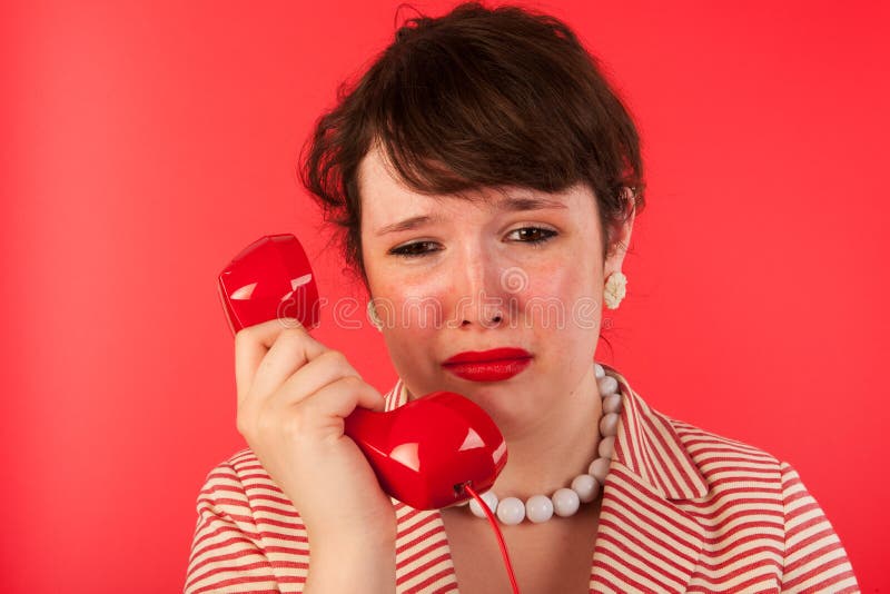 Woman with sad phone call stock photo. Image of crij - 26459062