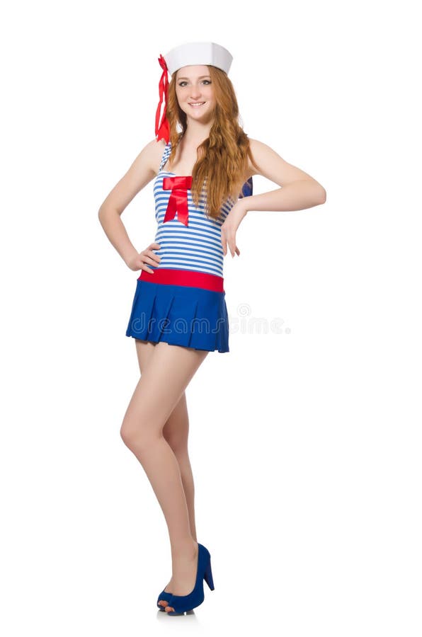 Woman sailor isolated stock image. Image of costume, happy - 46638363
