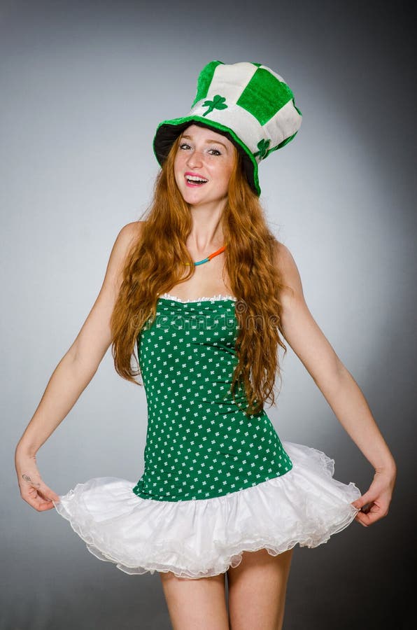 The Woman in Saint Patrick Concept Stock Photo - Image of smiling ...