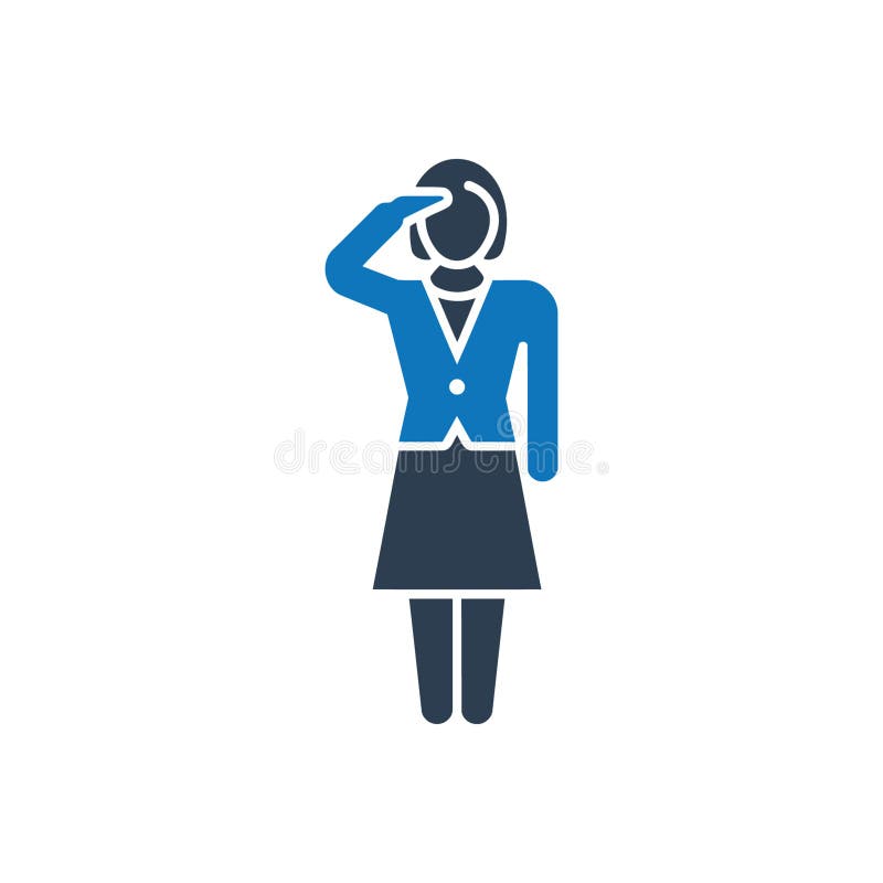 Woman Saluting icon stock illustration. Illustration of salute - 375316991