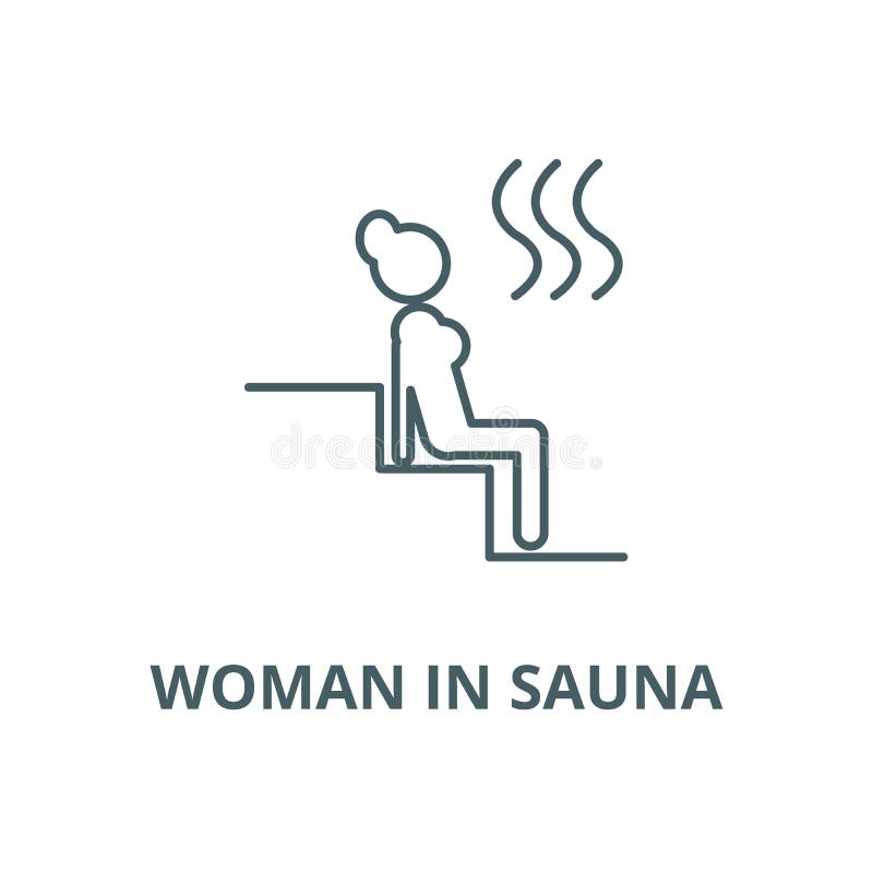Sauna Woman Icon, Vector Illustration, Black Sign on Isolated ... Sauna Woman Icon, Vector Illustration, Black Sign on Isolated ...