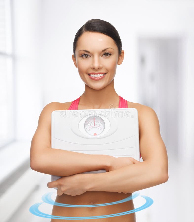 Woman with scale stock photo. Image of health, muscles - 38223942