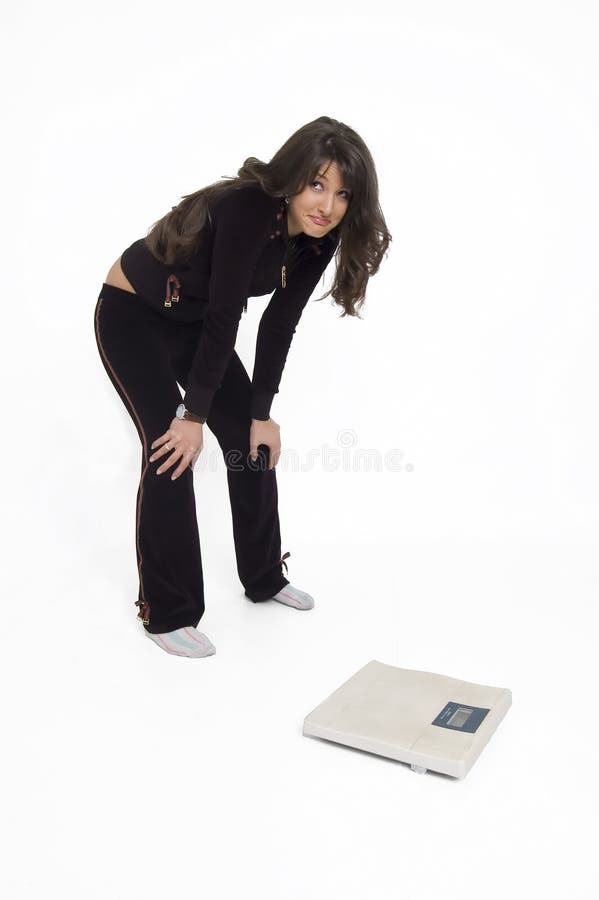 Woman and scale stock image. Image of healthy, health - 3869525