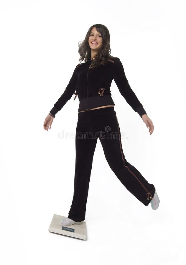 Woman and scale stock image. Image of weight, overeat - 3869535