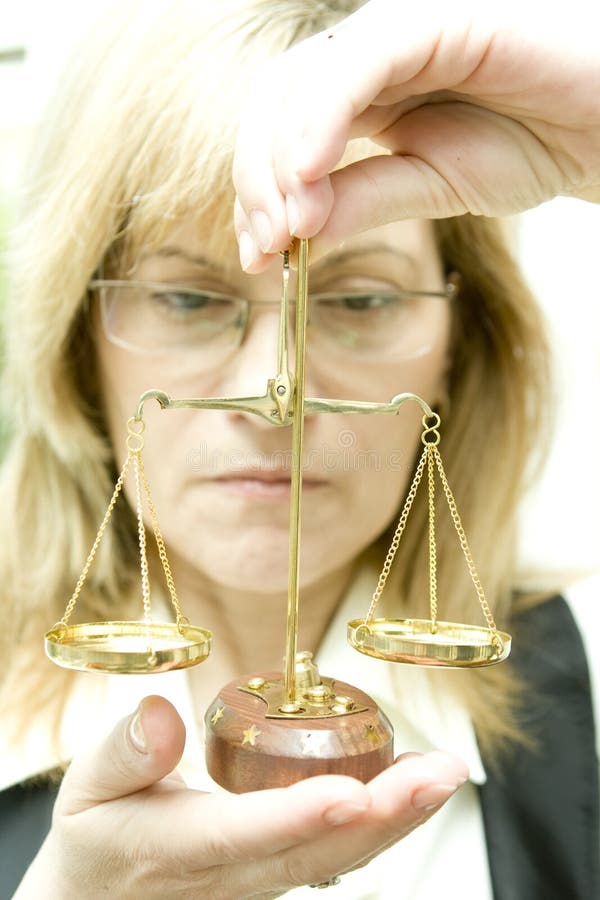 Woman with scale stock image. Image of balance, aged, beauty - 5451641