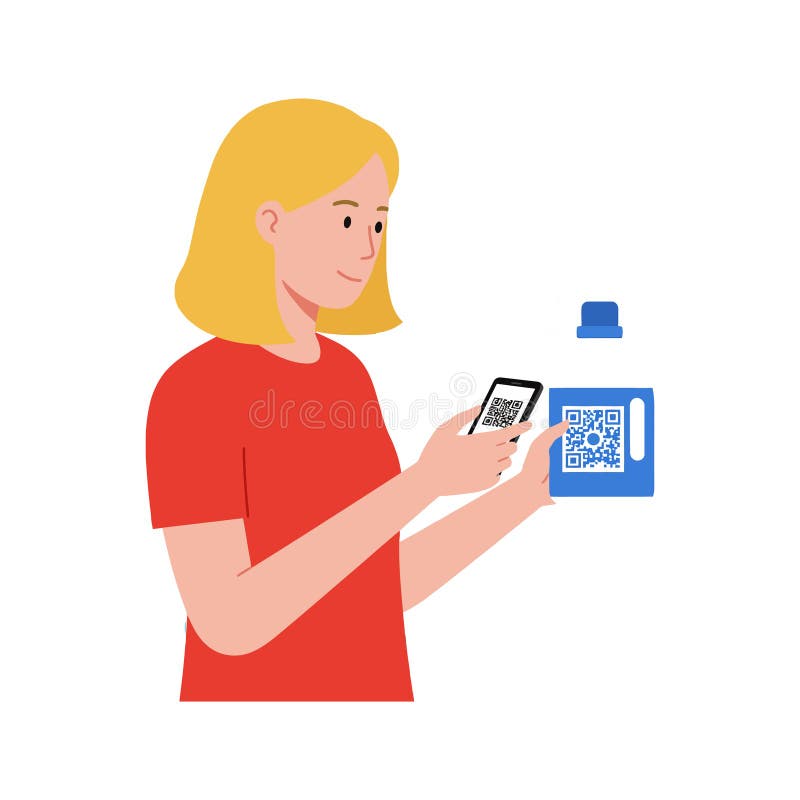 Woman Scan Qr Code Stock Illustrations – 606 Woman Scan Qr Code Stock ...