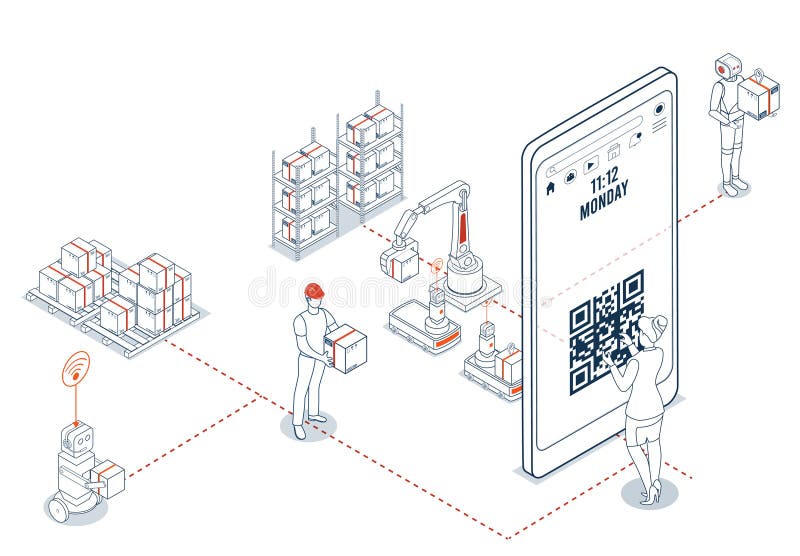 Woman Scans QR Code on Phone To Make an Online Purchase. Features ...