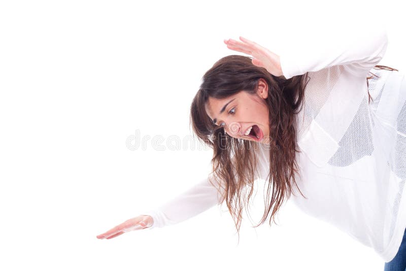 Woman with Scared Expression Stock Image - Image of looking, hair: 33533061