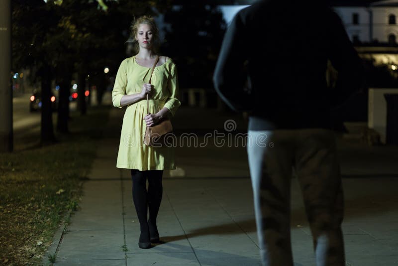 Woman is scared stock photo. Image of people, night, terrible - 60391110