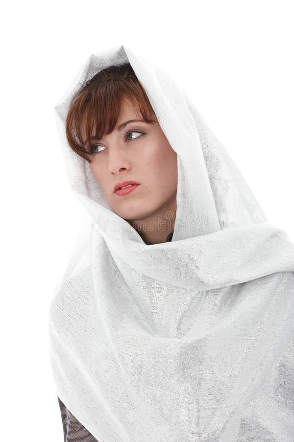 Woman with scarf stock image. Image of white, glamour - 11667231