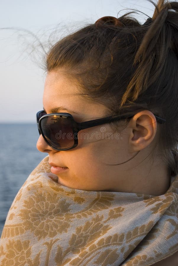 Woman with scarf stock image. Image of expression, scarf - 17076665