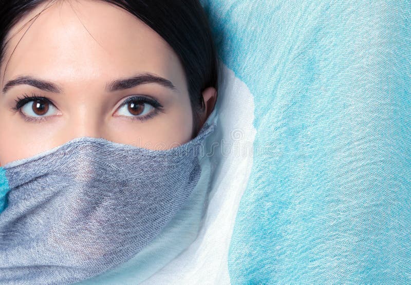 Woman with scarf stock image. Image of person, wearing - 48719645