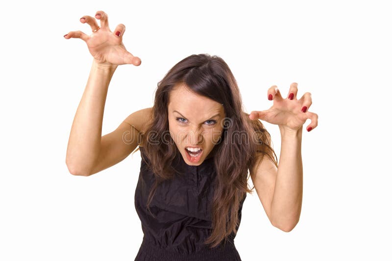 Woman Scaring Us Royalty Free Stock Photography - Image: 5058677