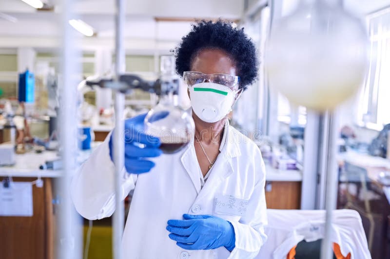 Woman, Science and Chemical or Solution in Lab, Experiment and ...