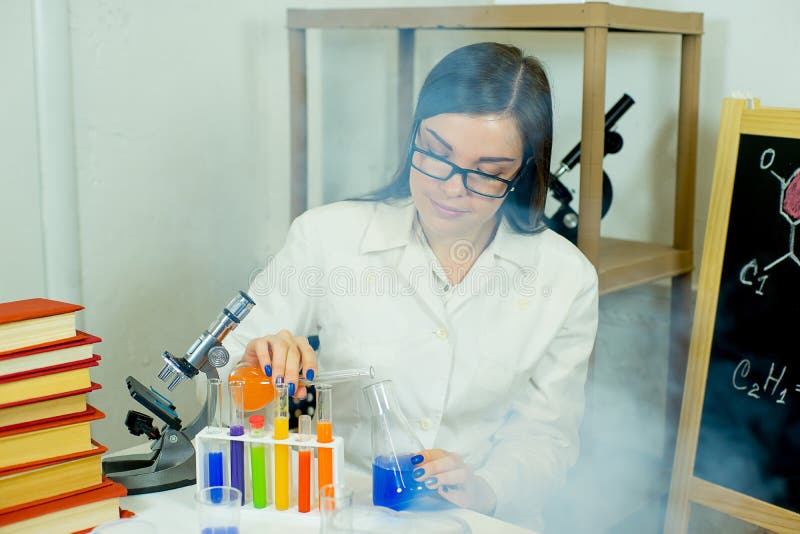 Woman Scientist Doctor Making Science Experiments Stock Image - Image ...