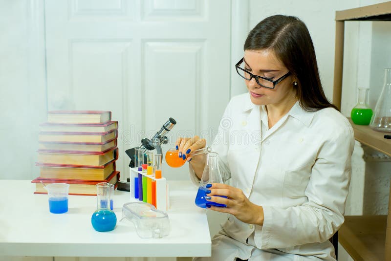 Woman Scientist Doctor Making Science Experiments Stock Photo - Image ...