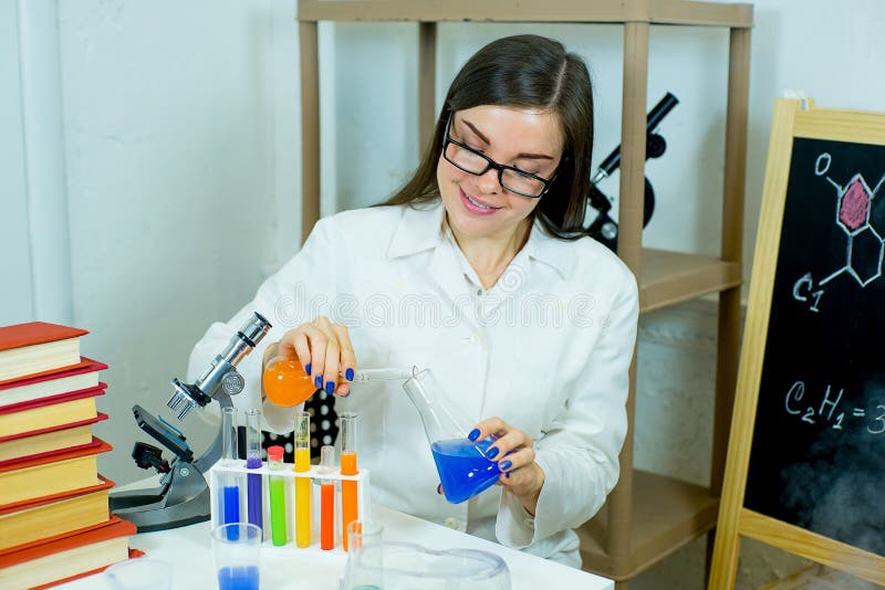 Woman Scientist Doctor Making Science Experiments Stock Photo - Image ...