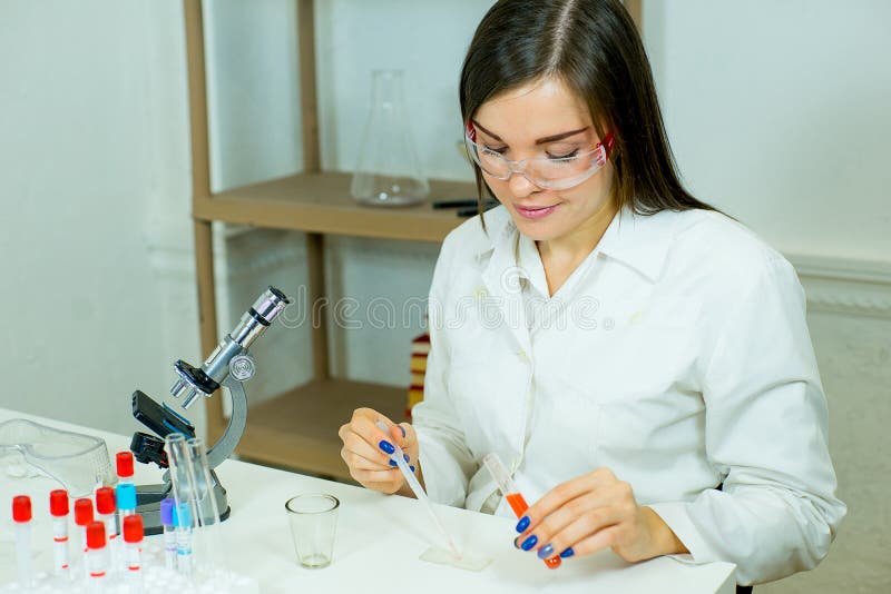 Woman Scientist Doctor Making Science Experiments Stock Photo - Image ...