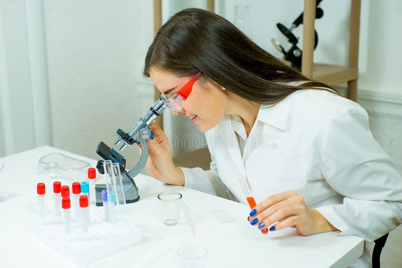 Woman Scientist Doctor Making Science Experiments Stock Photo - Image ...