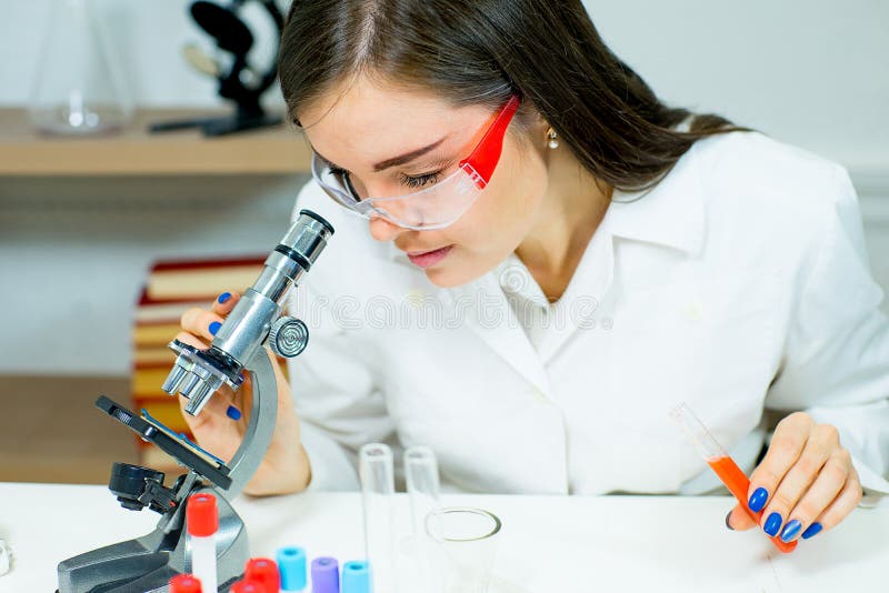 Woman Scientist Doctor Making Science Experiments Stock Photo - Image ...