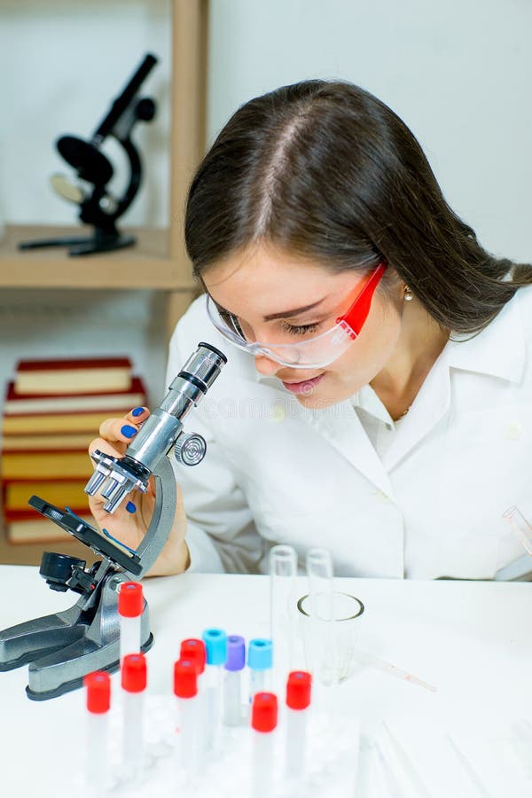 Woman Scientist Doctor Making Science Experiments Stock Image - Image ...