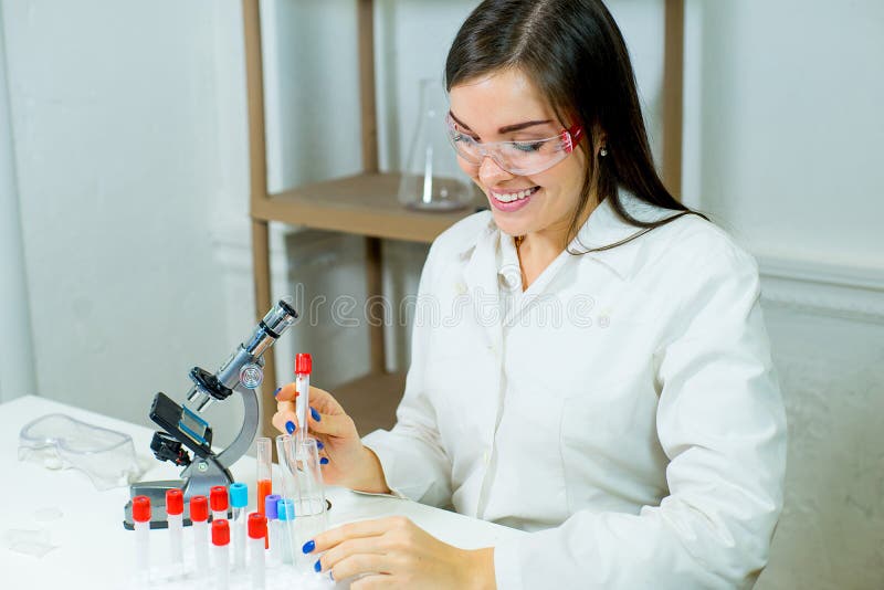 Woman Scientist Doctor Making Science Experiments Stock Image - Image ...