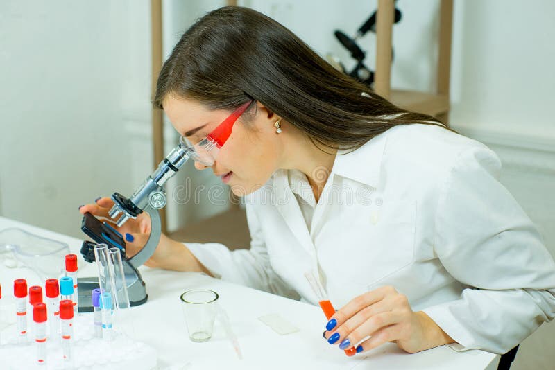 Woman Scientist Doctor Making Science Experiments Stock Image - Image ...