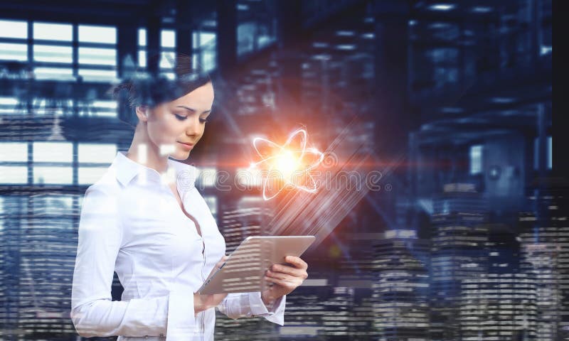 Woman Scientist Making Research. Mixed Media Stock Photo - Image of ...